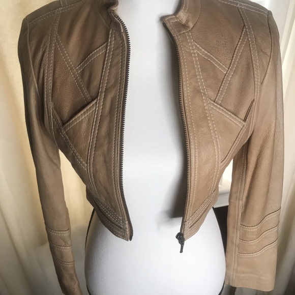 Jackets & Coats | Genuine Leather Cropped Tan Jacket | Poshmark